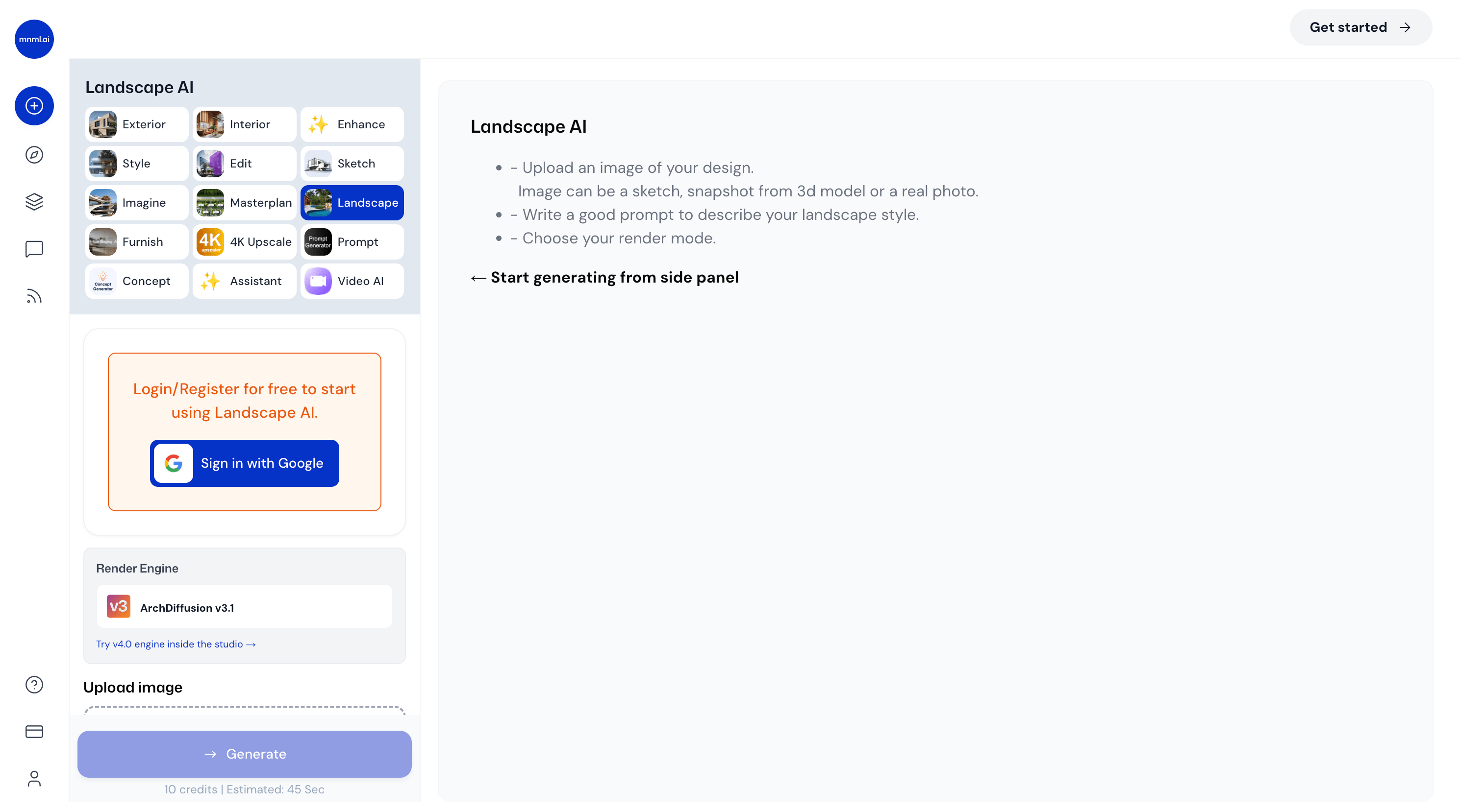 Landscape AI - AI Landscape Design Generator | mnml.ai